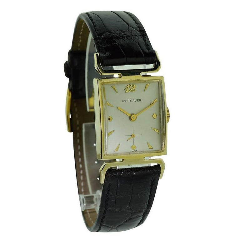 Wittnauer Yellow Gold Manual Watch, circa 1950s at 1stDibs | wittnauer ...