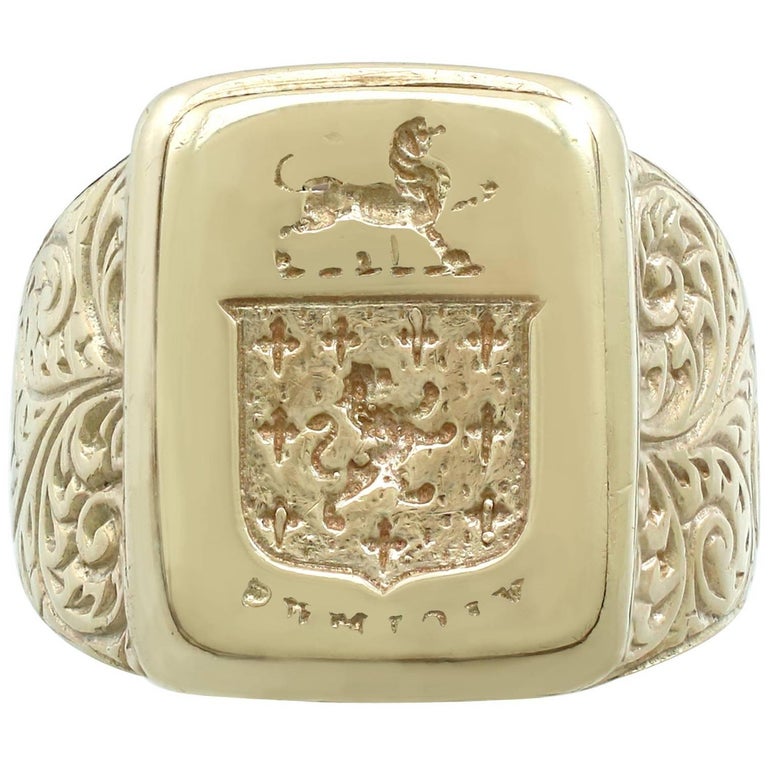Antique American Yellow Gold Signet Ring at 1stDibs | american signet ring