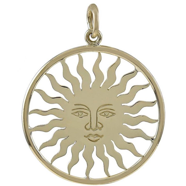 Gold St. Moritz Sun Face Charm at 1stDibs