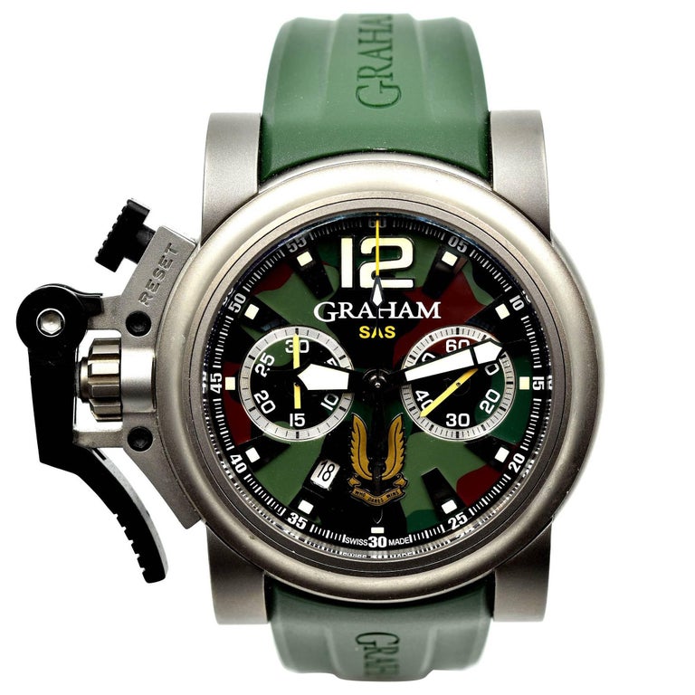 Graham Silver Titanium Chronofighter Commando SAS automatic Wristwatch ...