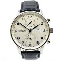 IWC Portuguese Chronograph Stainless Steel Men's IW371445 at 1stdibs