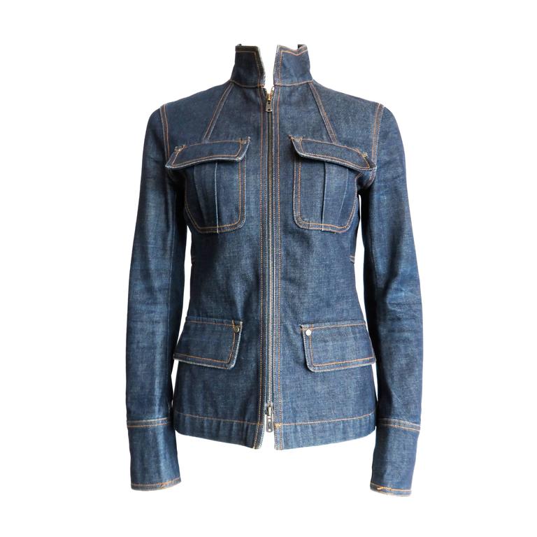 YVES SAINT LAURENT by Tom Ford Denim safari jacket at 1stDibs