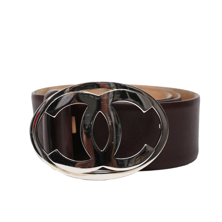 Chanel Brown Leather "CC" Belt at 1stDibs | cc belts