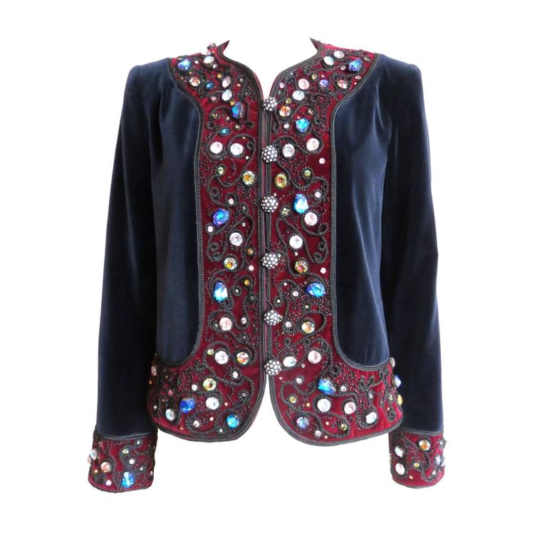 1984 YVES SAINT LAURENT Jeweled evening jacket YSL at 1stDibs