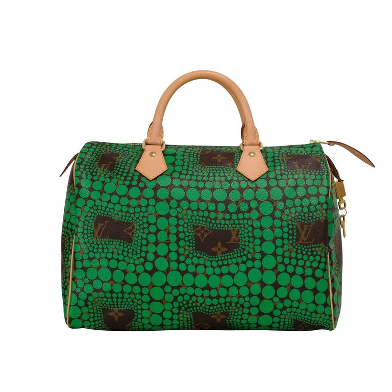 Louis Vuitton Monogram Green Kusama Town Speedy 30 at 1stDibs