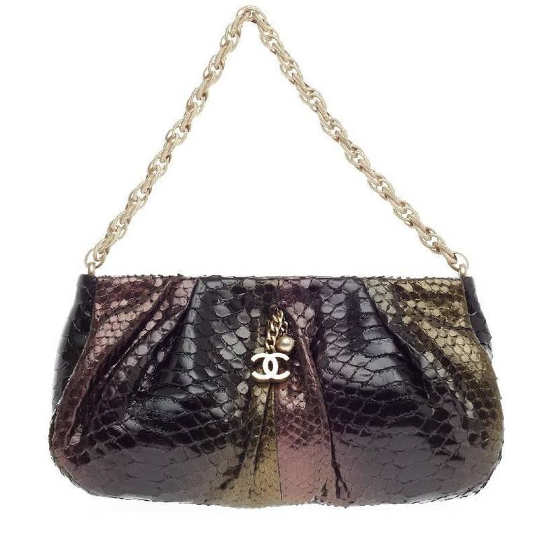 Chanel Chain Strap Pochette Python at 1stDibs