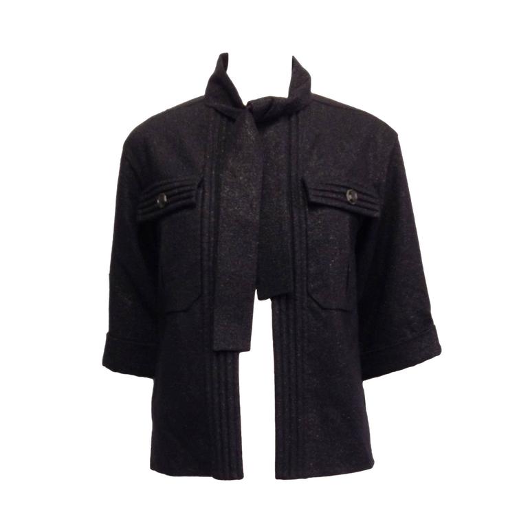 Chanel Navy Sparkly Jacket Size 34 (2) For Sale at 1stDibs