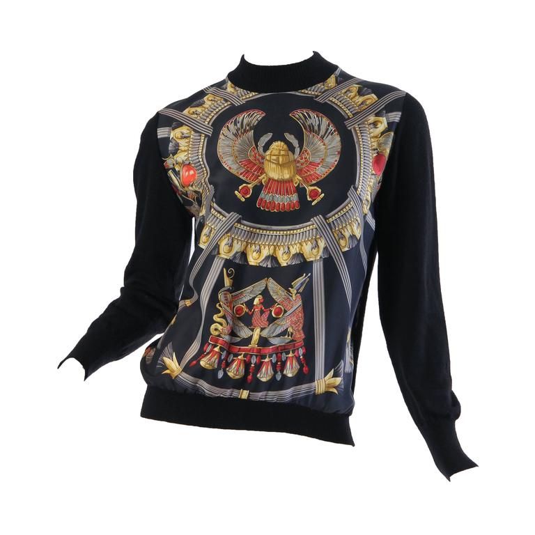 Hermes Egyptian Scarab Sweater at 1stDibs | chanel scarab sweater