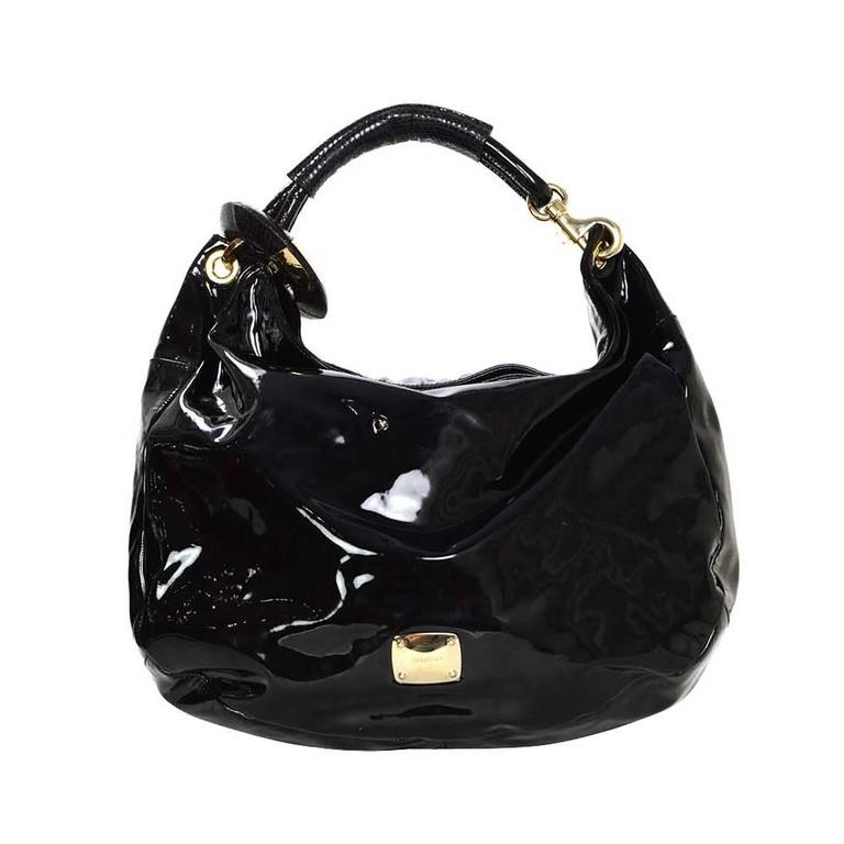 Jimmy Choo Black Patent Saba Bracelet Bag GHW For Sale at 1stDibs