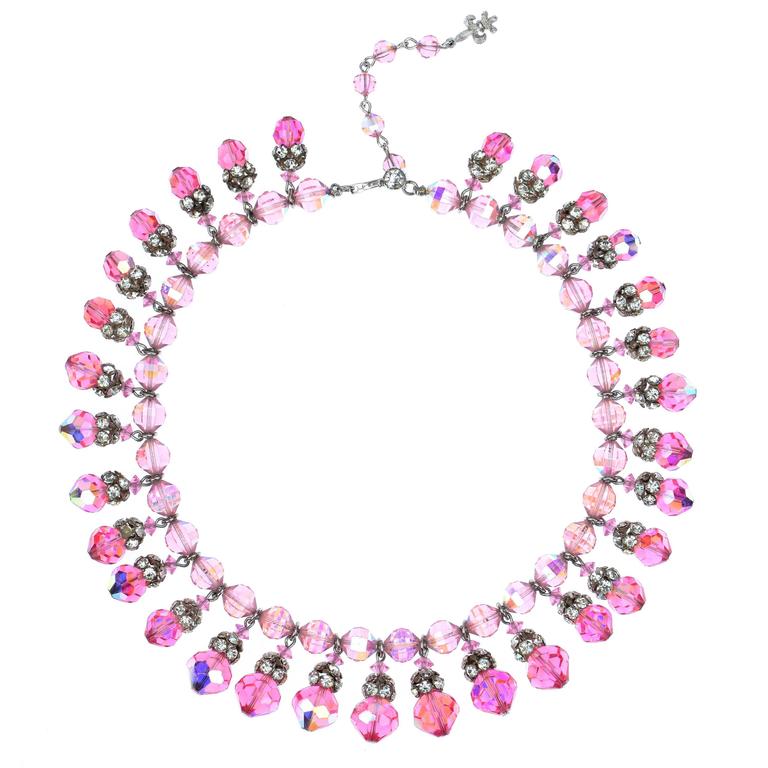 Vintage Vendome Pink Swarovski Chocker at 1stDibs