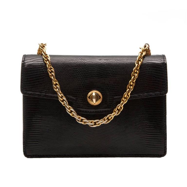 Gucci Vintage Lizard Skin Handbag at 1stDibs | lizard skin handbags ...