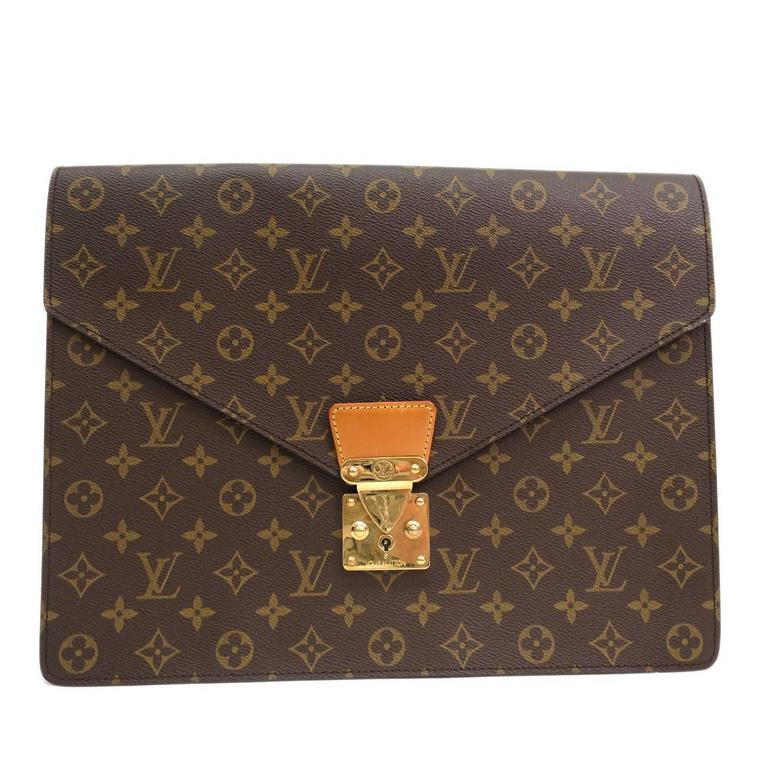Louis Vuitton Monogram Canvas Briefcase Laptop Case Document Case Tech ...