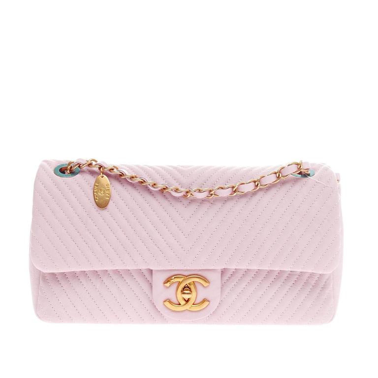 Chanel Chevron Flap Bag Calfskin Medium at 1stDibs | chanel chevron ...