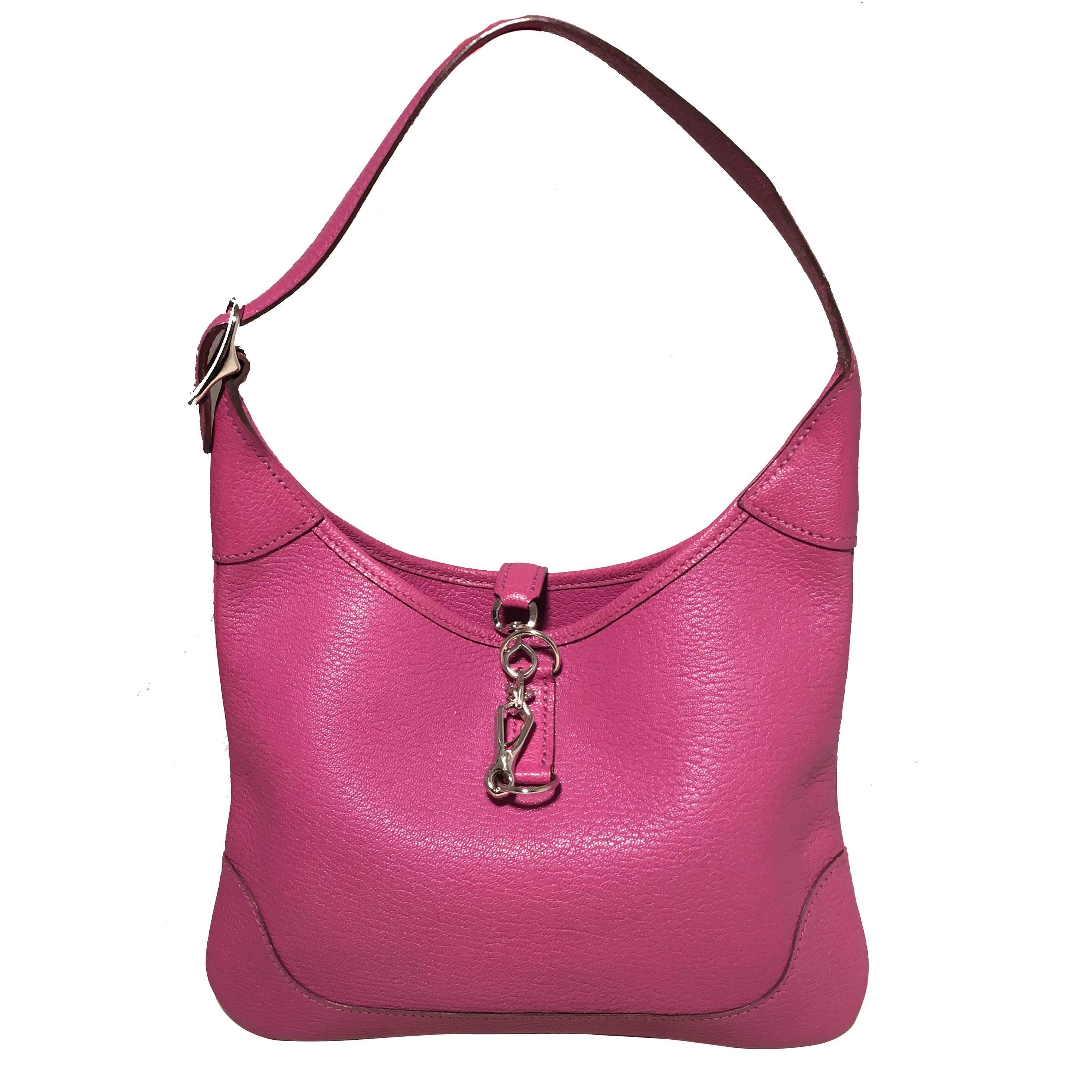 Hermes Fuchsia Chevre Leather Mini Trim Bag For Sale at 1stDibs