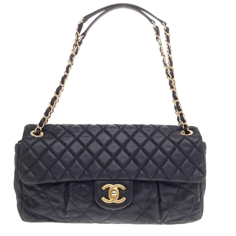 Chanel Chic Quilt Flap Bag Quilted Iridescent Leather Large at 1stDibs