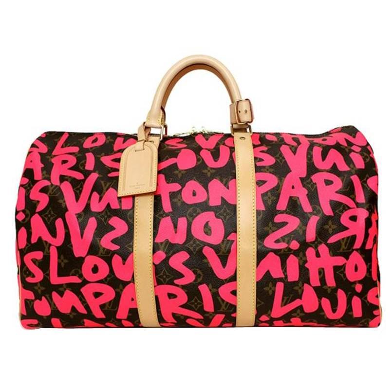 Louis Vuitton Monogram Graffiti Keepall 50 at 1stDibs | louis vuitton ...