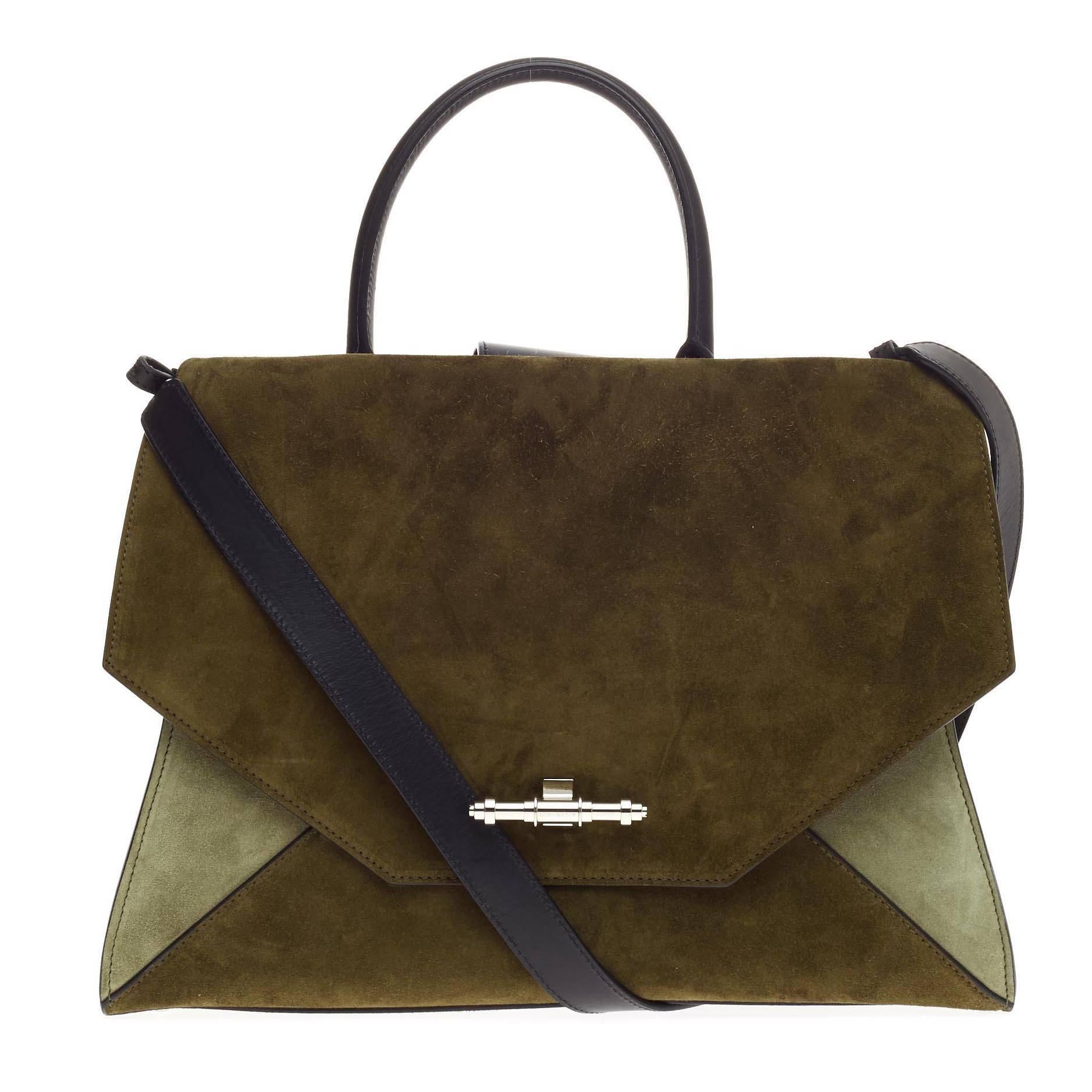 Givenchy Bicolor Obsedia Satchel Suede Medium at 1stDibs