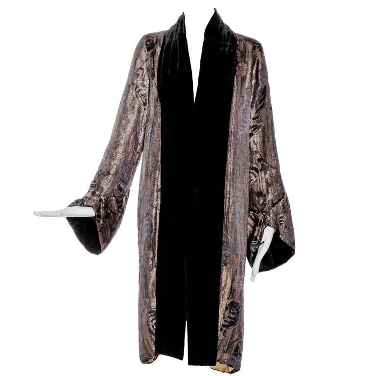 1920s gold and black velvet opera coat at 1stDibs