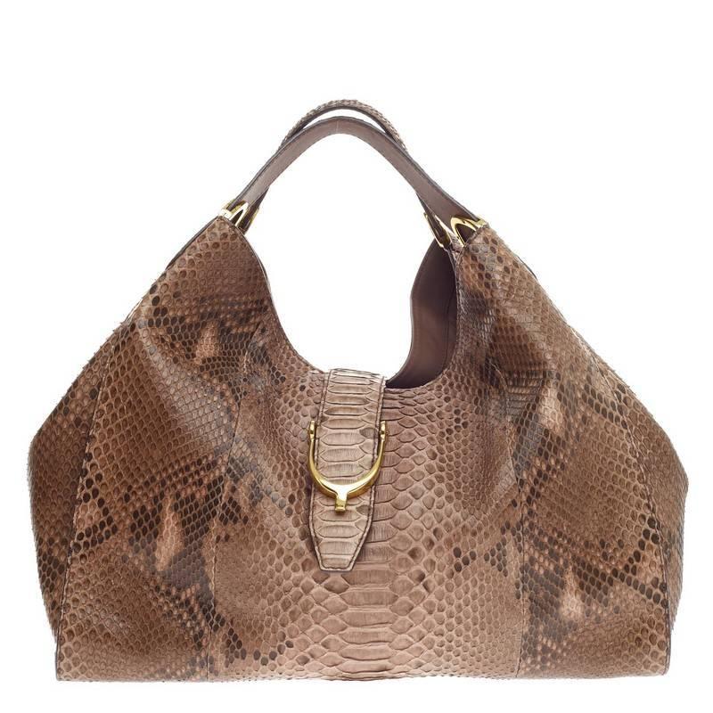 Gucci Soft Stirrup Tote Python Large at 1stdibs