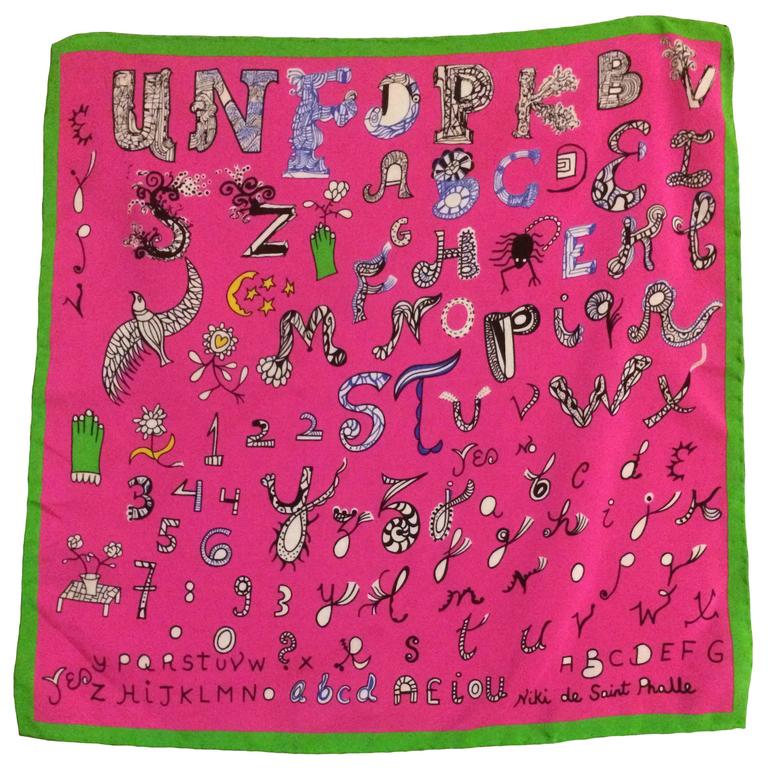 Niki de Saint Phalle Wacky Alphabet Handkerchief, Pocket Square, or ...