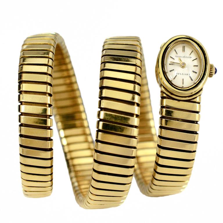 Bulgari Jaeger LeCoultre Lady's Tubogas Oval Face Snake Wristwatch For ...