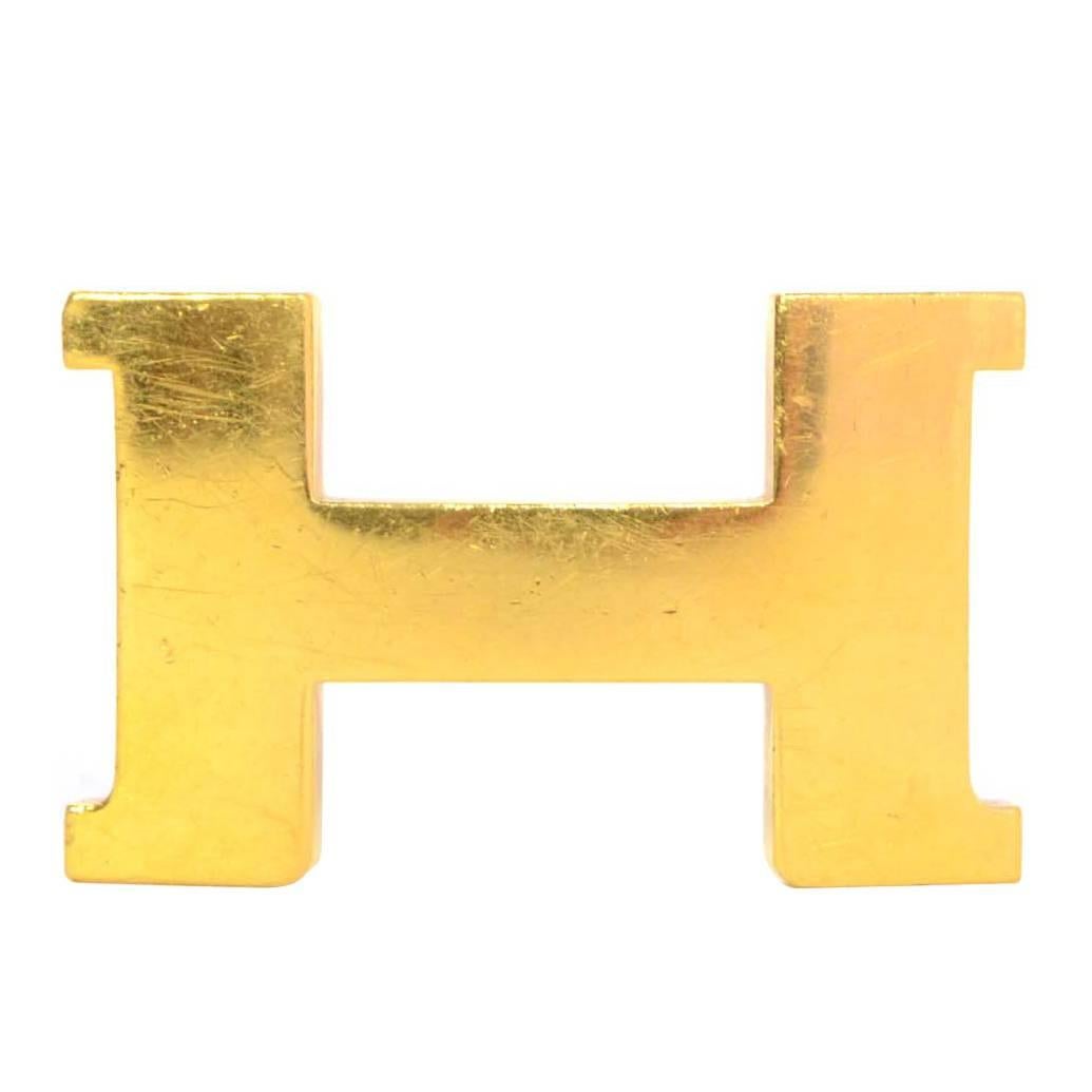 Hermes Gold Narrow H Buckle For Sale at 1stDibs