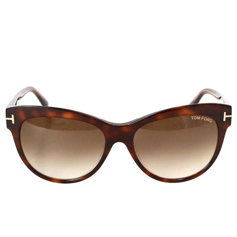 Tom Ford Tortoise 'Lily' Cat Eye 56mm Sunglasses For Sale at 1stDibs
