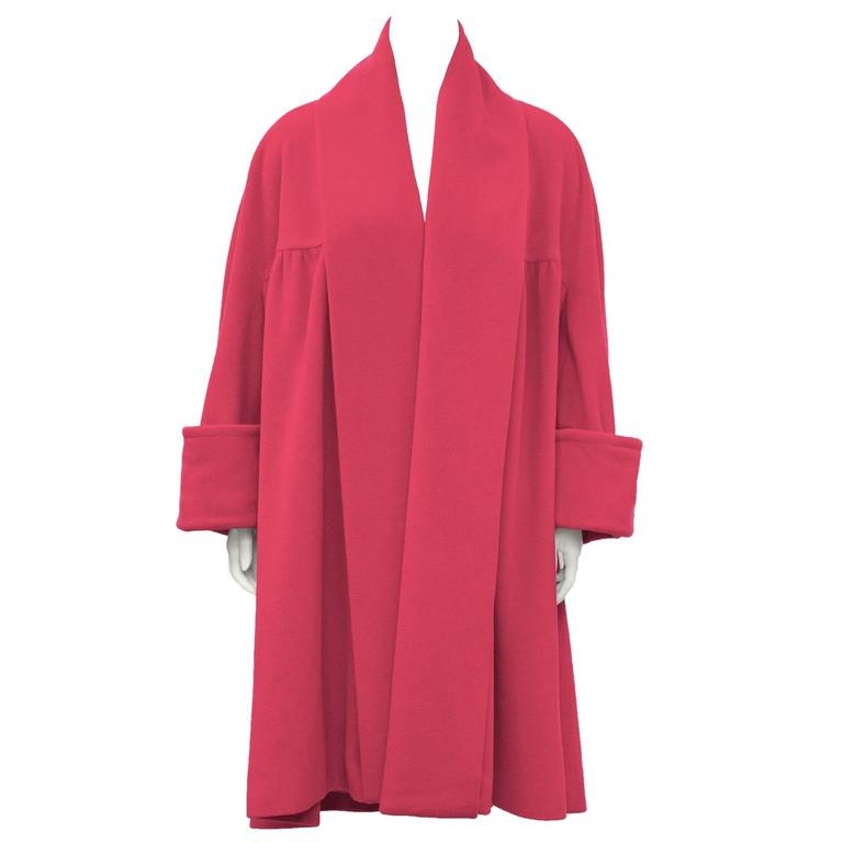 1980's Chanel Hot Pink Angora and Wool Swing Coat at 1stDibs | pink ...