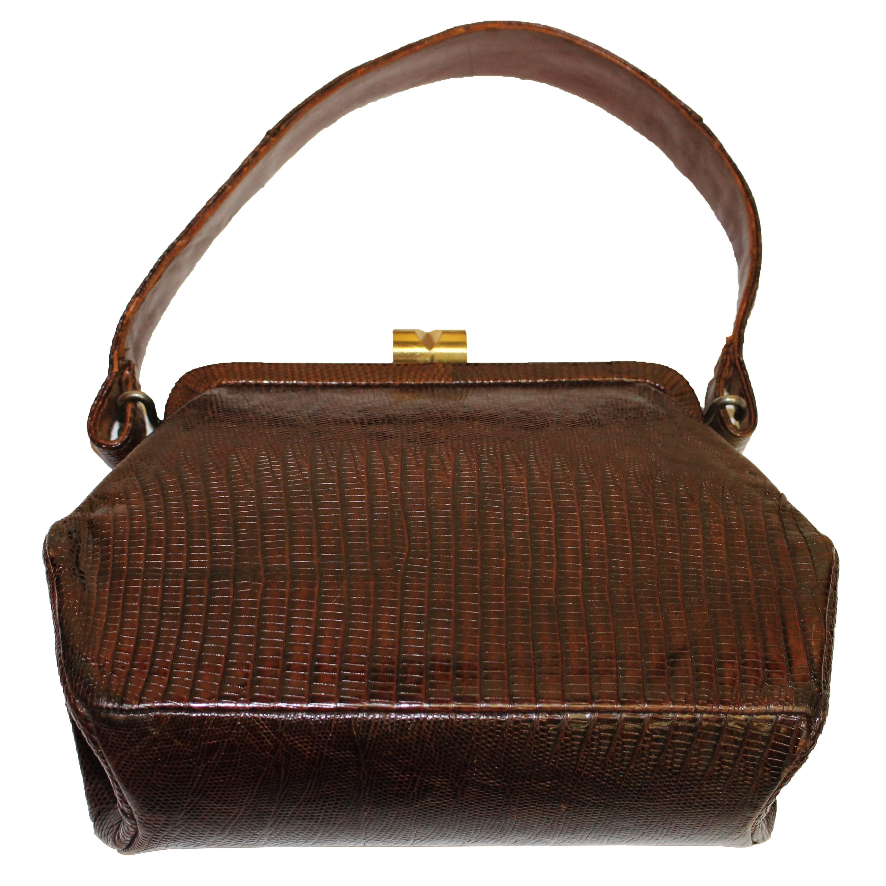 Late 1940s Lizard Purse at 1stDibs | 1940s purses