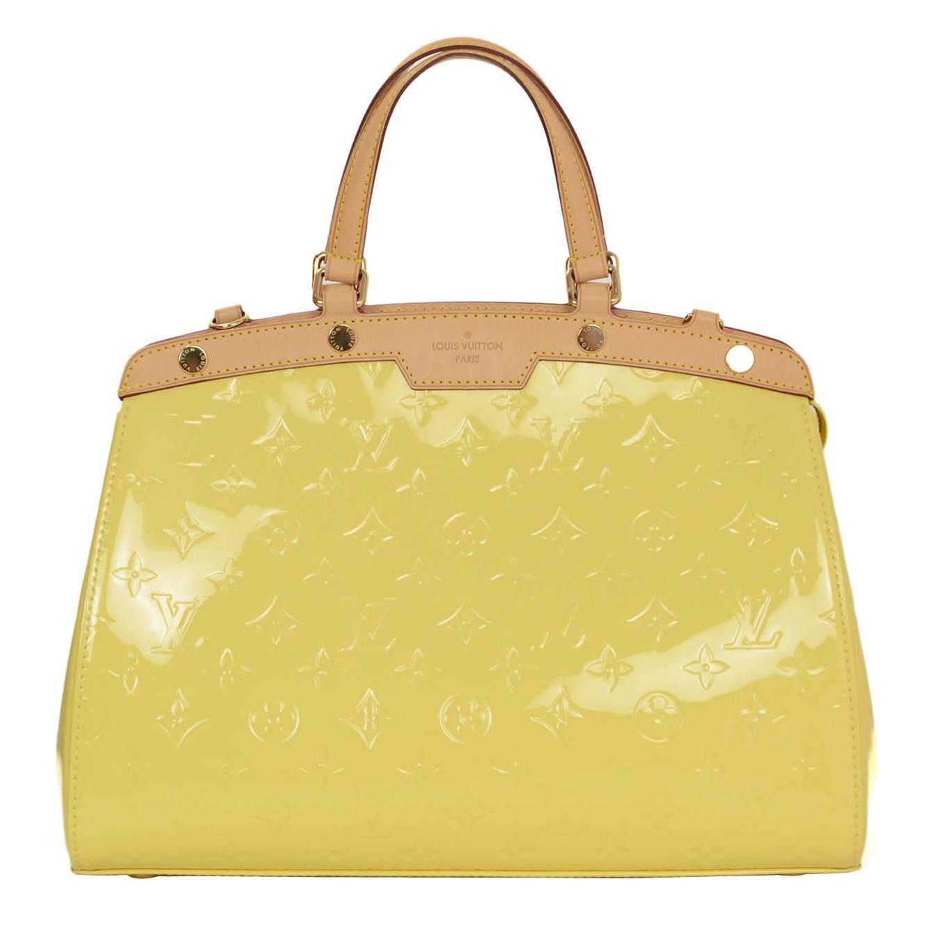 Louis Vuitton Yellow Monogram Vernis Brea MM Bag GHW For Sale at 1stdibs