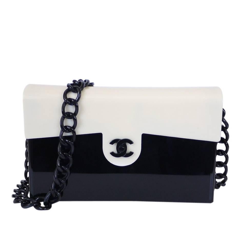 Rare Vintage Chanel Plastic 2.55 Classic Flap Bag at 1stDibs | vintage ...
