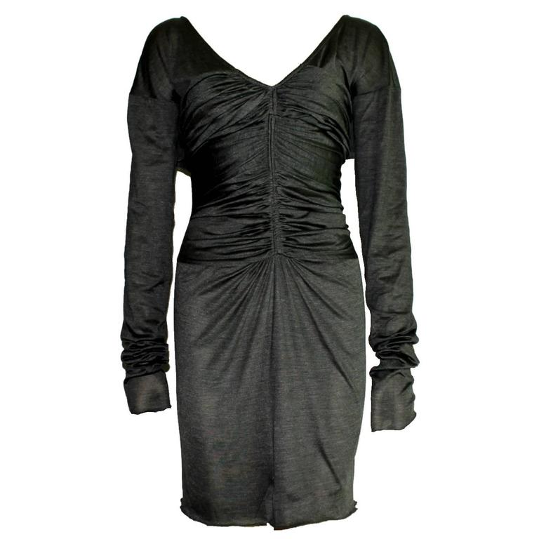 Gucci Tom Ford Spring 2003 Ruched Knitted Silk Dress For Sale At 1stdibs