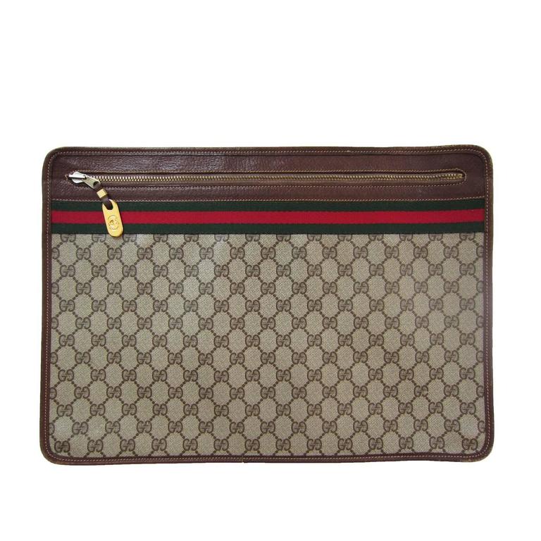 Gucci Monogram Logo Bag Clutch Suitable Laptop Case 1970s at 1stDibs