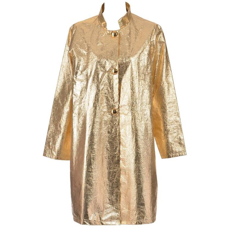 Late 1950s Gold Foil Coat at 1stDibs | gold foil jacket
