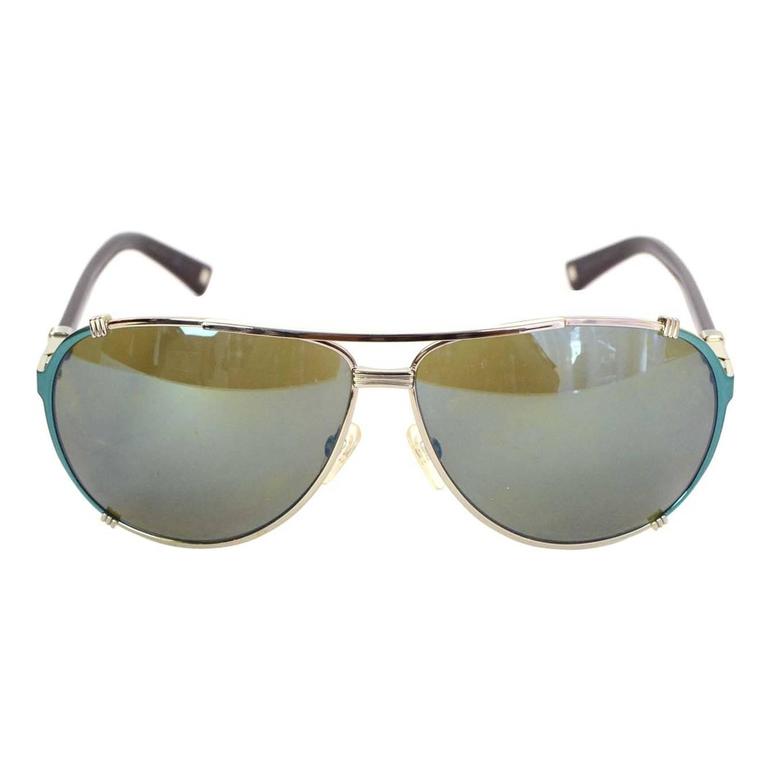 Christian Dior Blue Chicago 63MM Aviator Sunglasses w/ Box and Case For ...