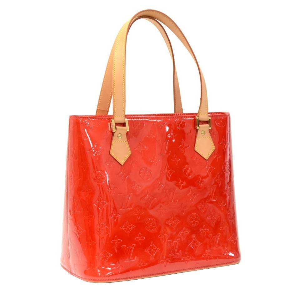 Louis Vuitton Houston Red Vernis Leather Hand Bag at 1stDibs