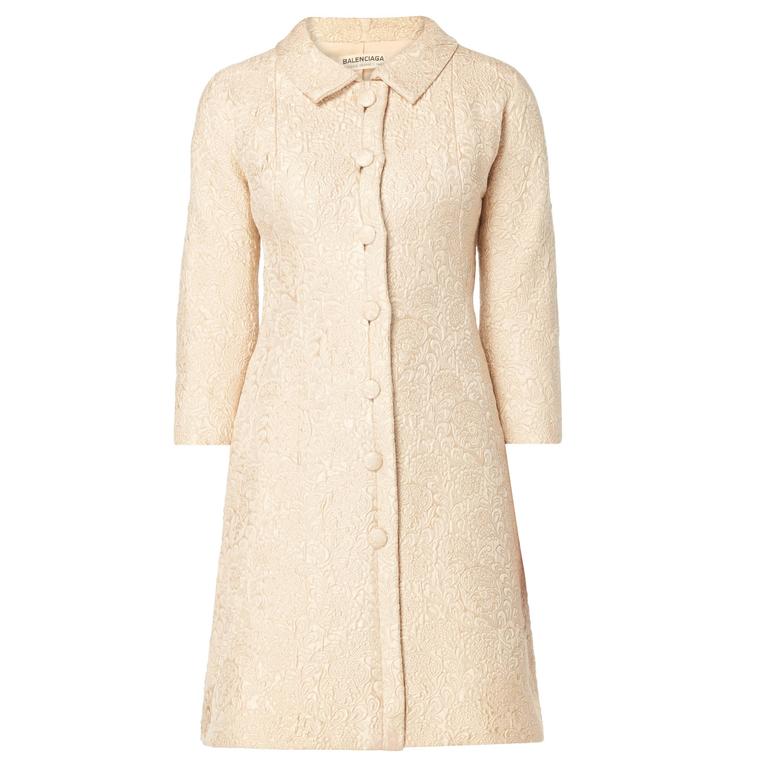 Balenciaga haute couture beige coat dress, Spring/Summer 1964 at 1stDibs