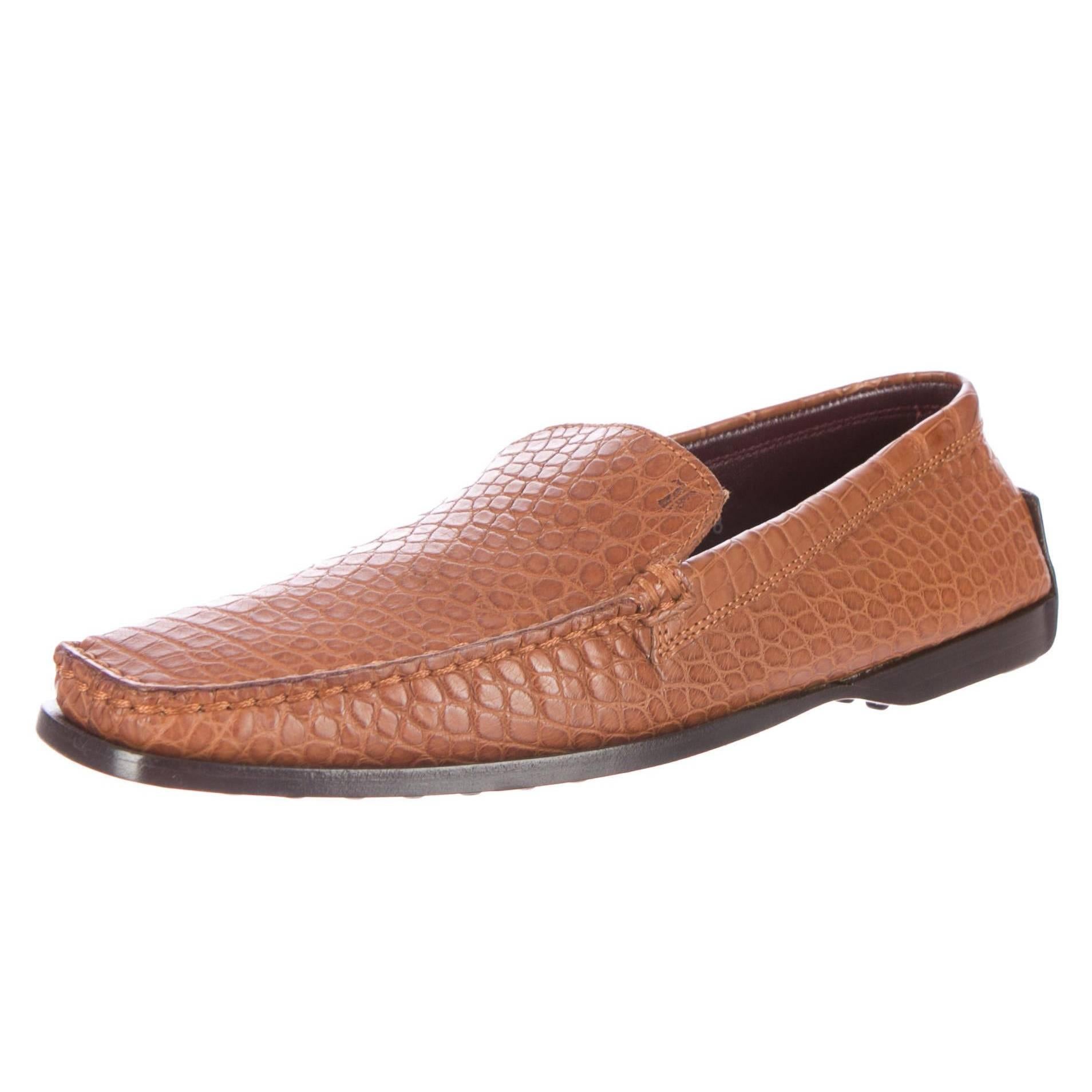 TOD'S Welted Moccasins Loafers Alligator Crocodile Skin For Sale at ...