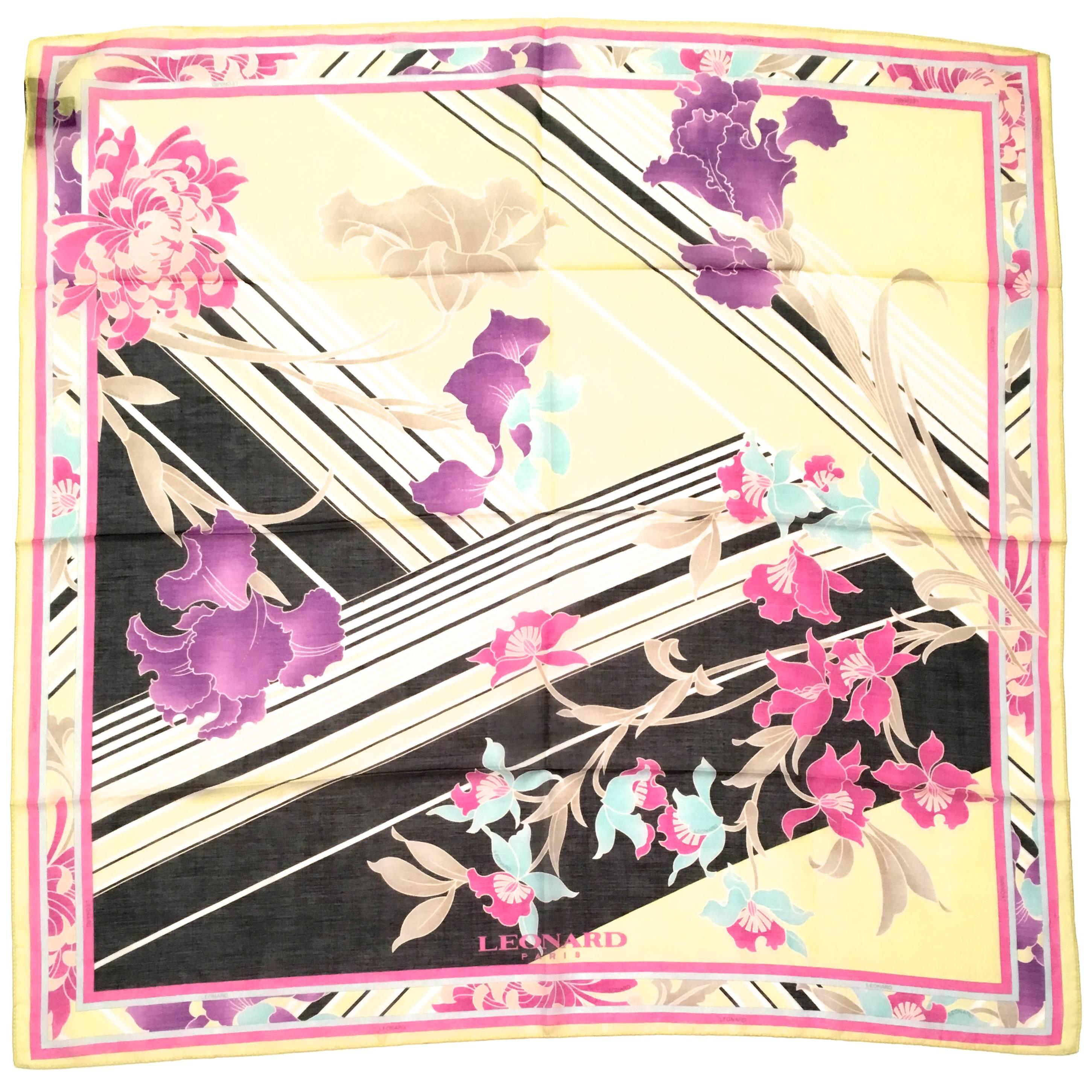 New Leonard Magnificent Floral Scarf For Sale at 1stDibs