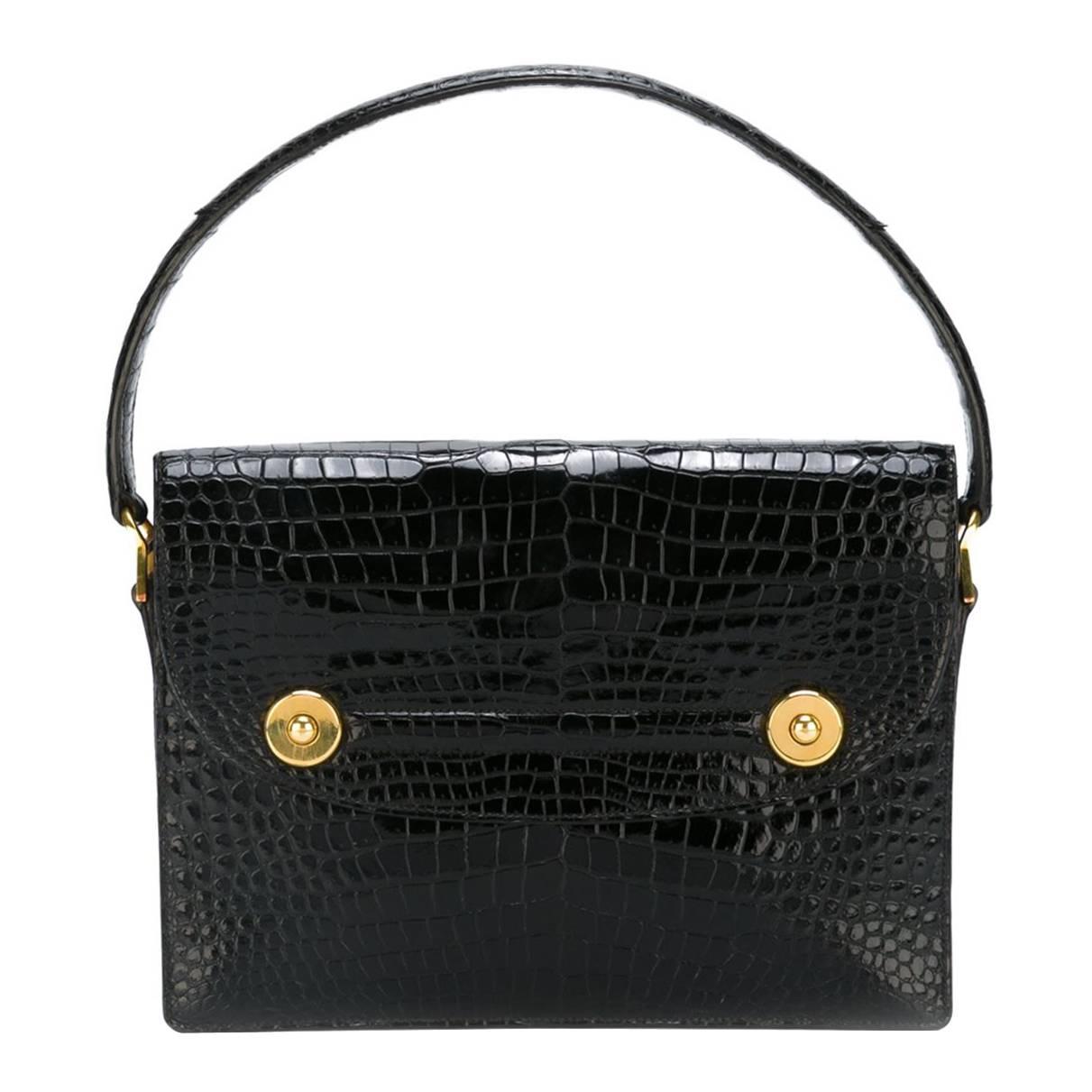 Stunning Hermes Piano croco Handbag 60s at 1stDibs