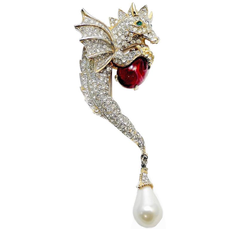 Rare Vintage 1970s Signed Donald Stannard Dragon Brooch Pin at 1stDibs