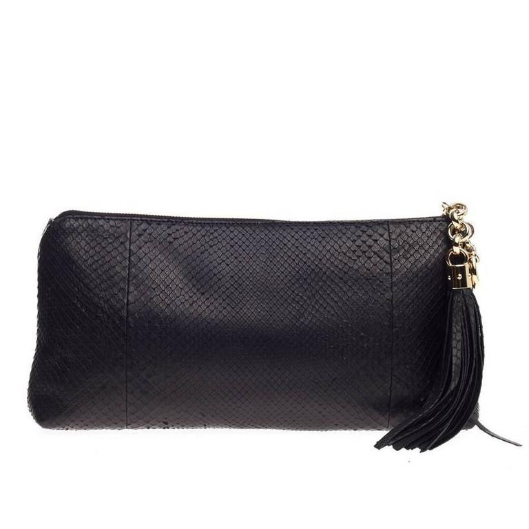Gucci Sienna Tassel Clutch Python at 1stDibs
