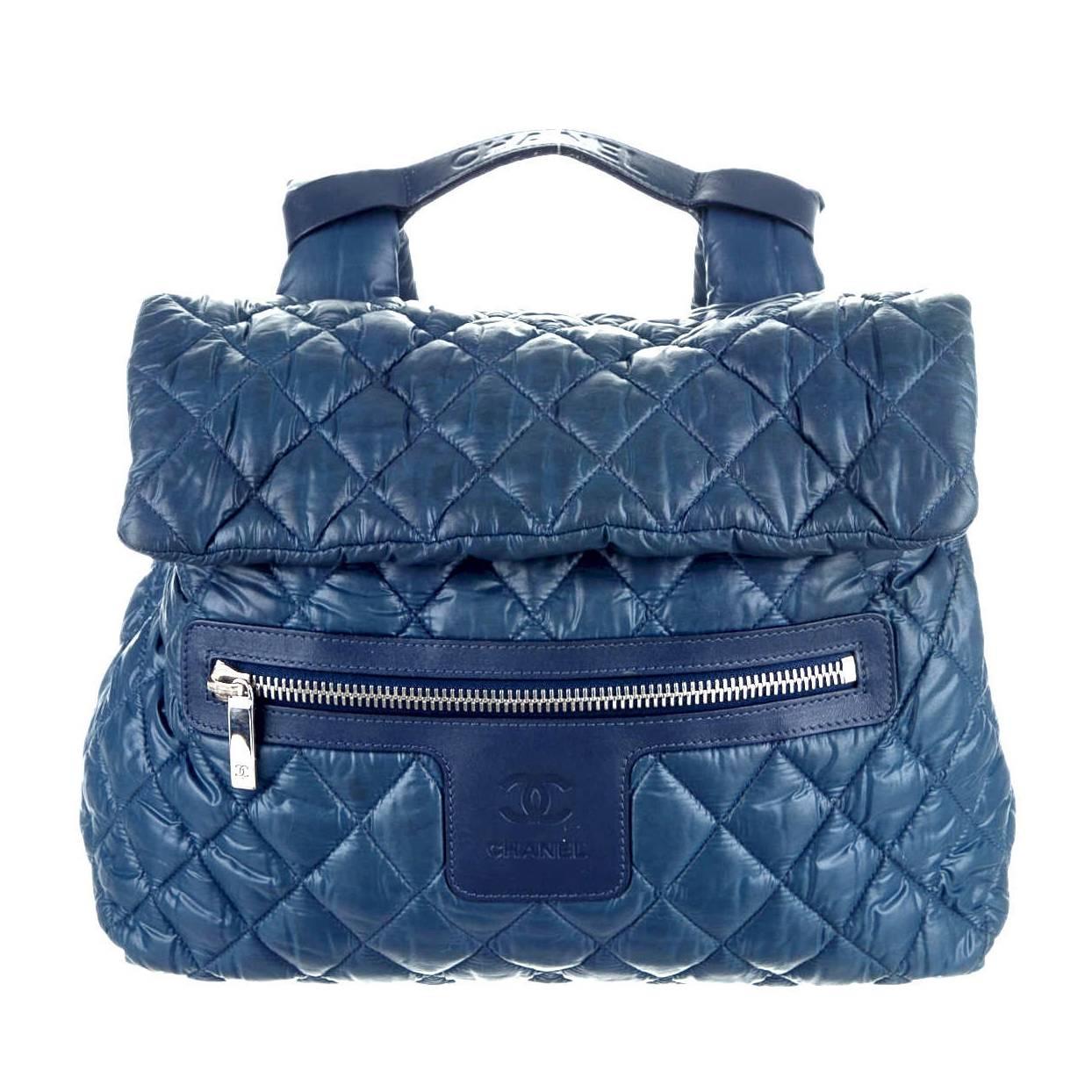 Chanel Backpack Coco Cocoon - CC Logo Blue Bag Handbag Graffiti For ...