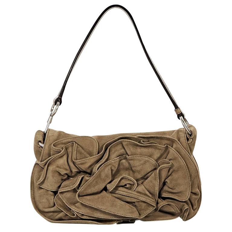 Brown Yves Saint Laurent Suede Bag For Sale at 1stDibs
