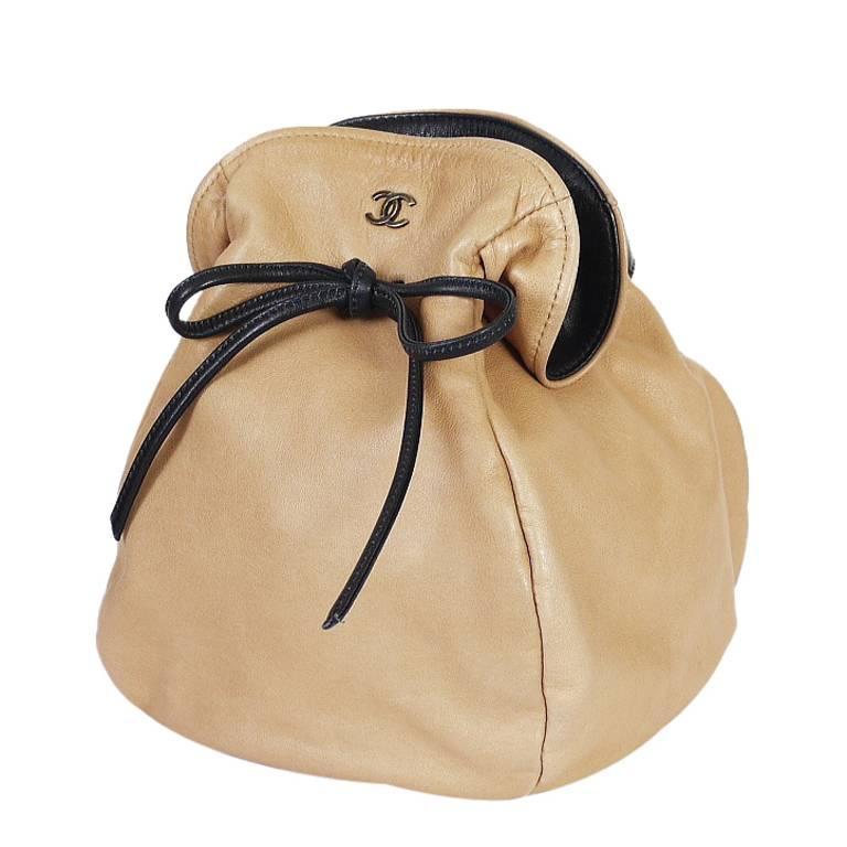 Vintage Chanel Draw String Mini Handbag, Evening Bag Rare at 1stDibs