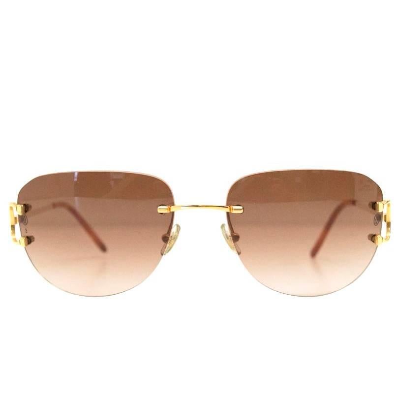 Cartier Rimless Sunglasses With Gold Hardware at 1stDibs | cartier ...