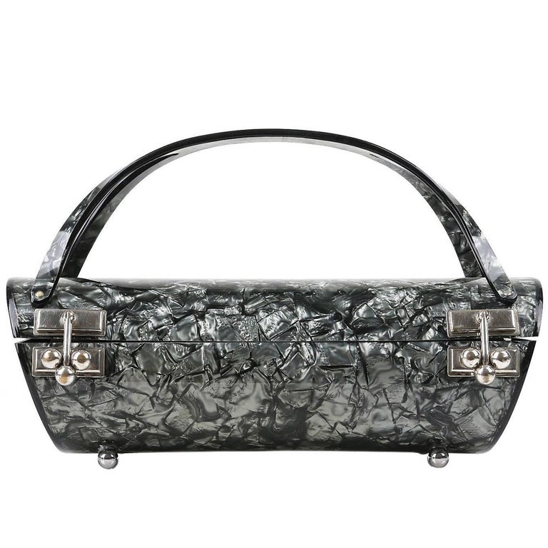 MYLES OF MIAMI 1953 "Shooner" Gunmetal Gray Lucite Lamoplex Cylinder ...
