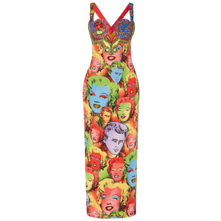 Versace multicoloured print gown, Spring/Summer 1991 at 1stDibs ...