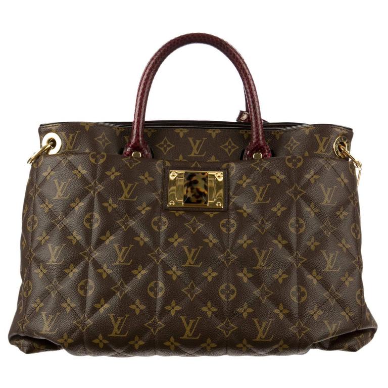 Louis Vuitton Rare Ltd. Edition Monogram Snake Ostrich Travel Shoulder ...