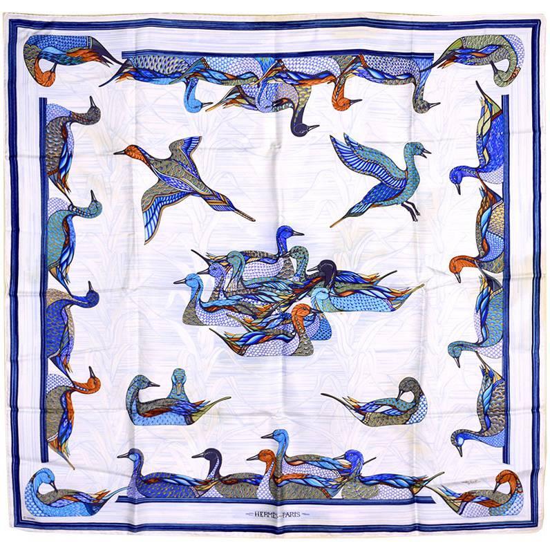 Magnificent Hermes Mallard (Ducks) Silk Scarf at 1stDibs | hermes duck ...